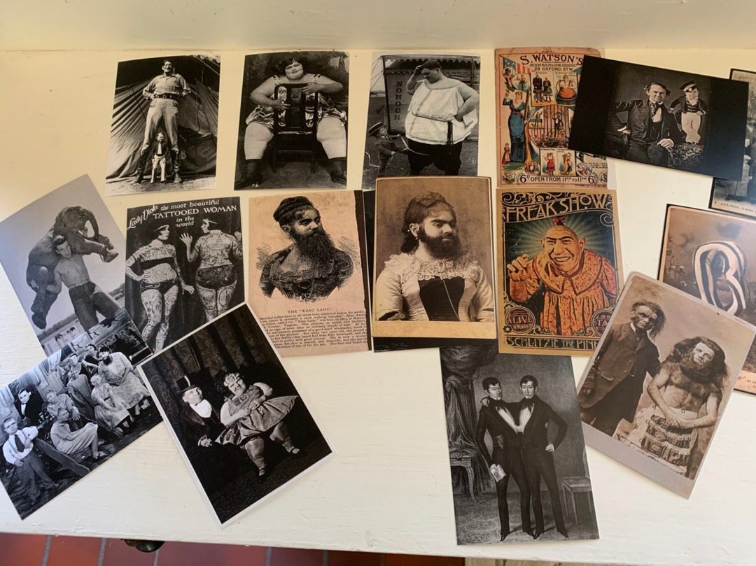 Halloween*circus*side Show Characters Postcards*reproduced From Vintage ...