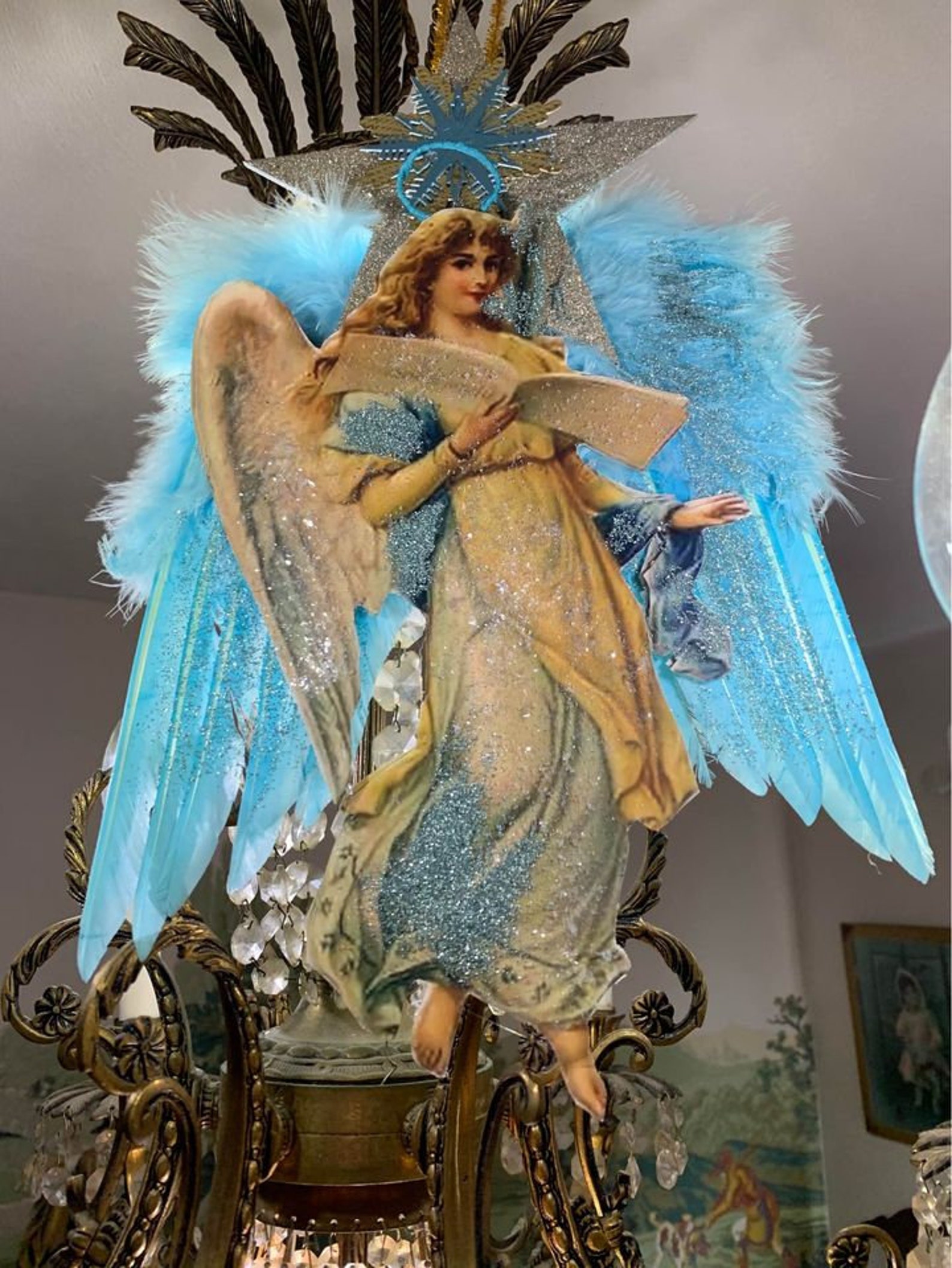 Light Dresden Angel ORNAMENT With the Seafoam Wingsgerman - Etsy
