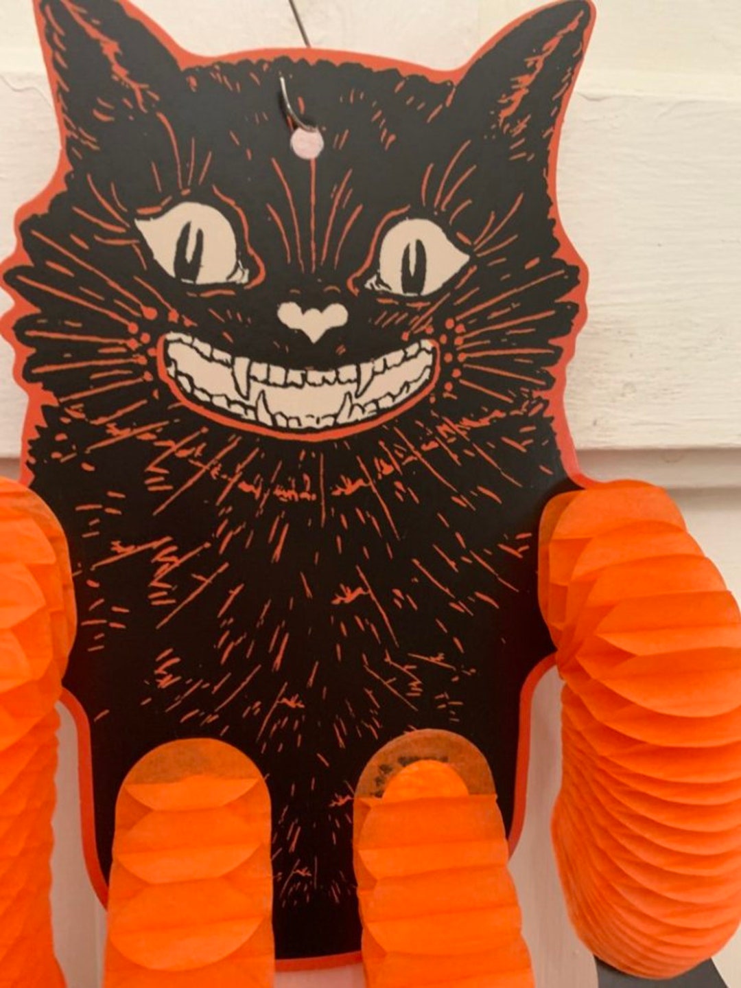 Halloween Cat Dancing*honeycomb*accordion Design*vintage Styling*new - Etsy