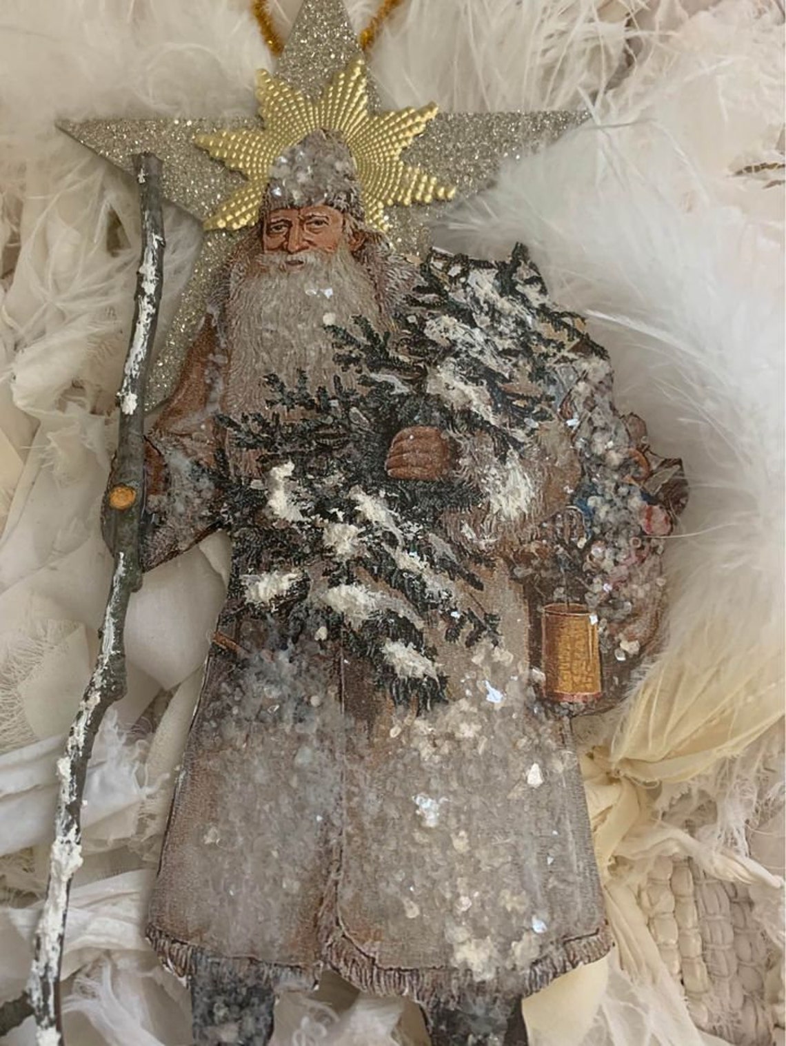 Dresden Victorian Die Cut Vintage Style Santa Claus Ornament*german ...