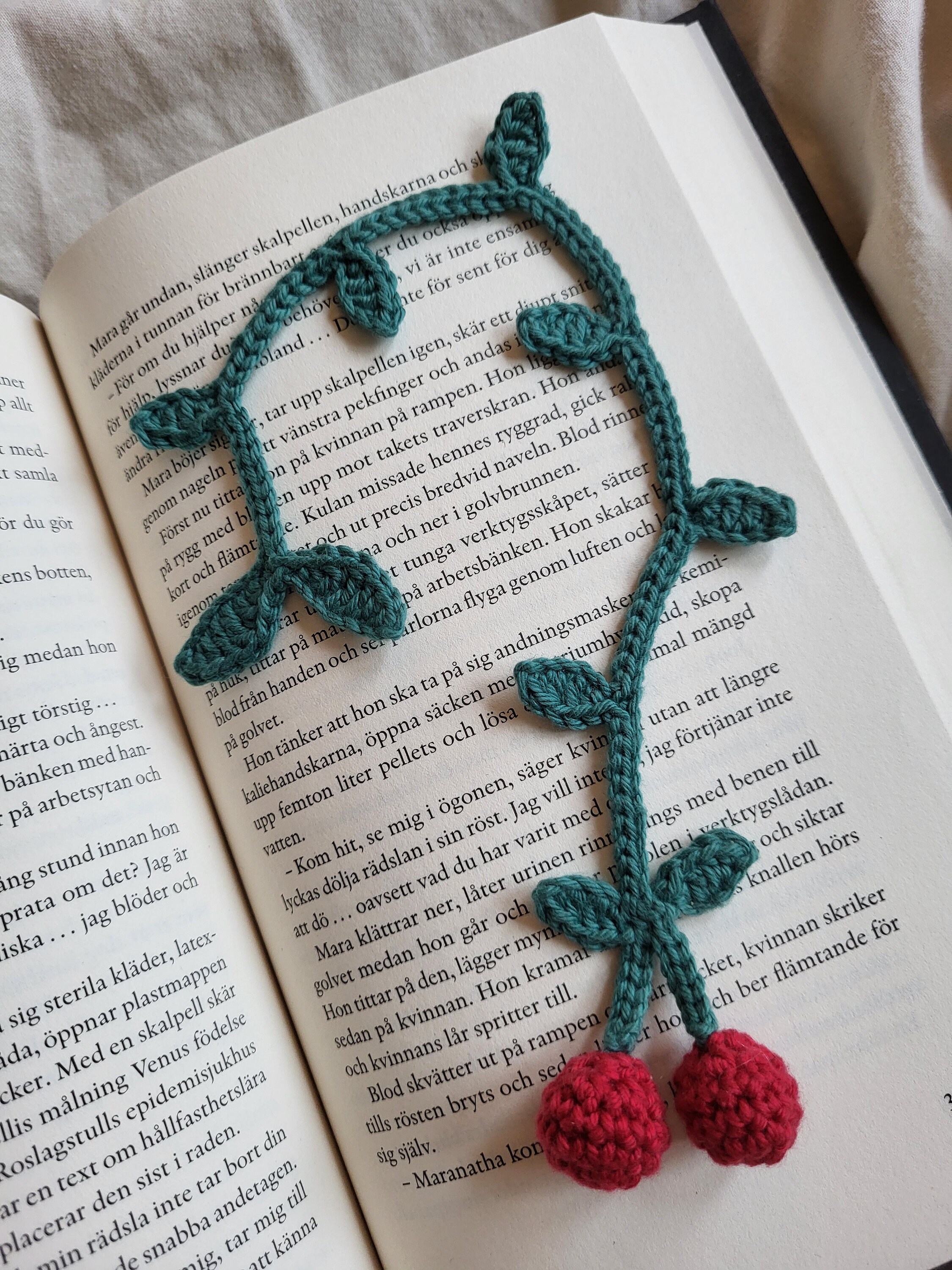 Crochet Cherry Bookmark Pattern Pdf-file Beginner Friendly Crochet Gift ...