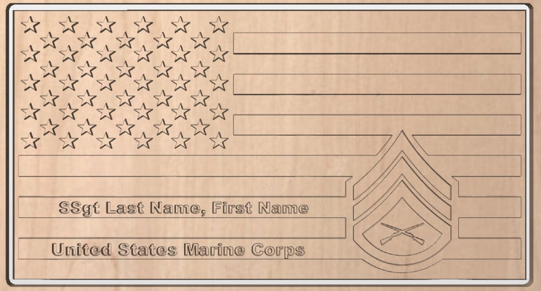 USMC Flag With Rank - Etsy