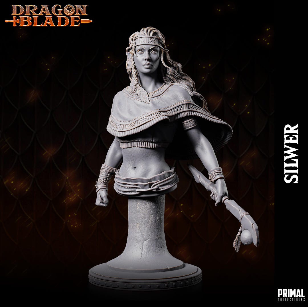 Bust of Elf - Dragon - Silwer by PRIMAL Collectibles - Etsy