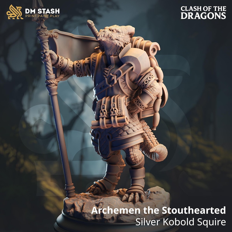 Silver Kobold Squire - Archemen the Stouthearted by DM Stash - Etsy