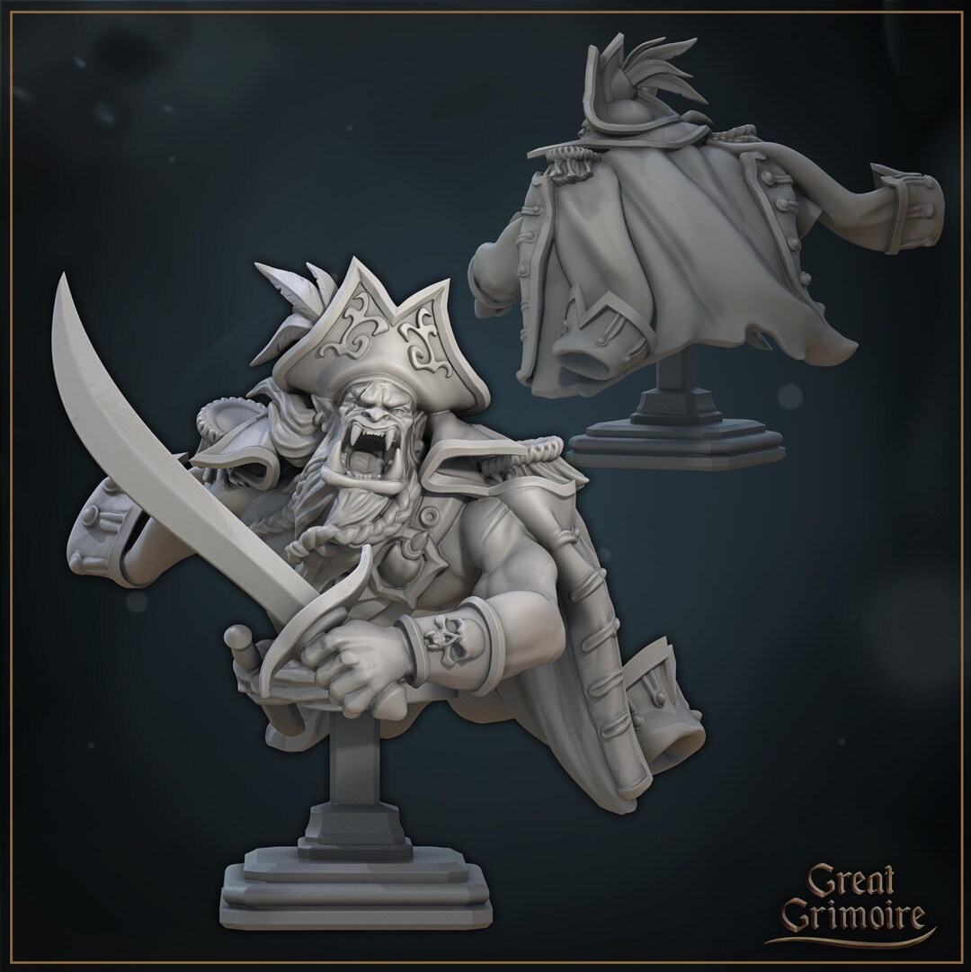 Bust of Roar, the Scarred Pirate | Busts | by Great Grimoire | D&D ...