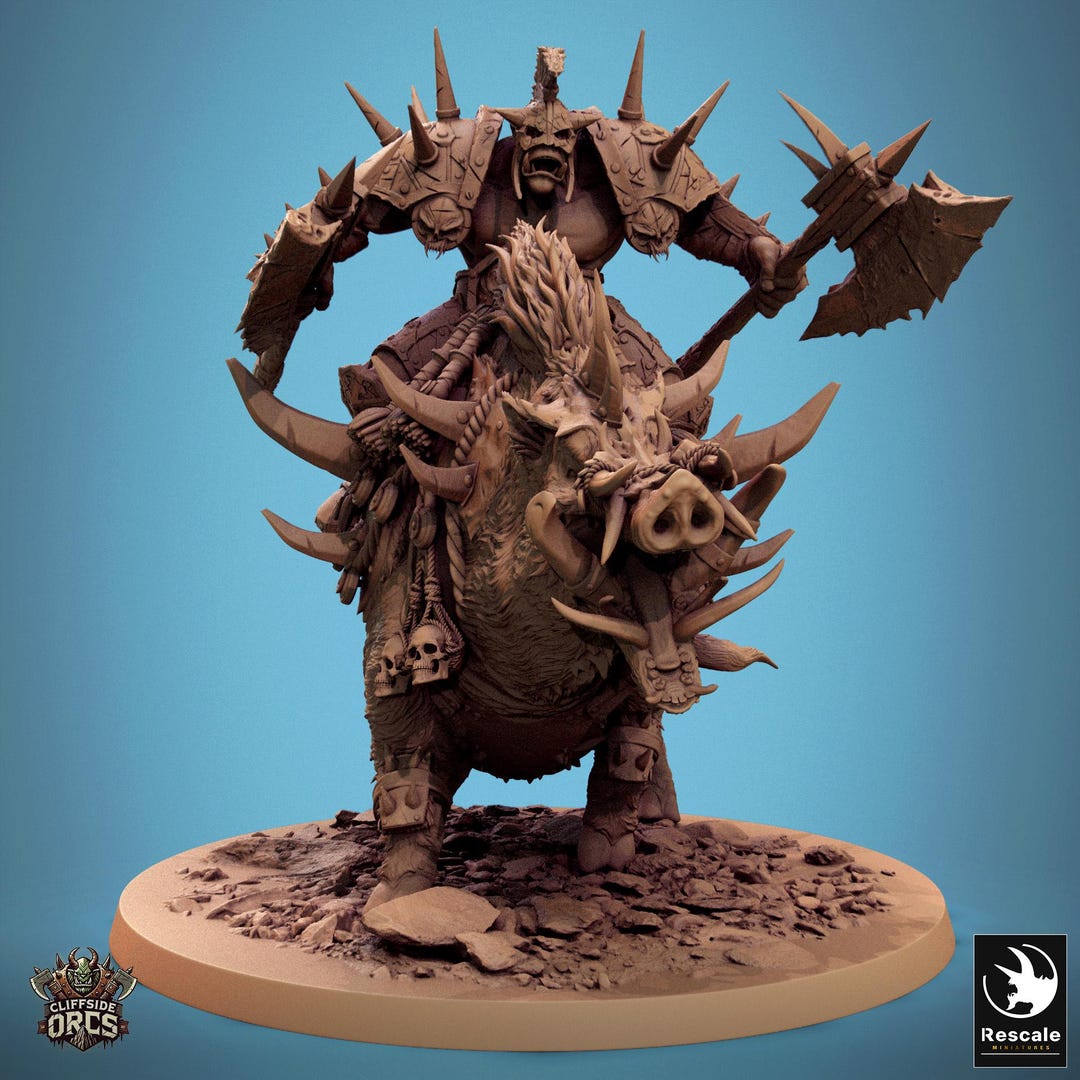 Orc Boar Mounted by Rescale Miniatures - Etsy