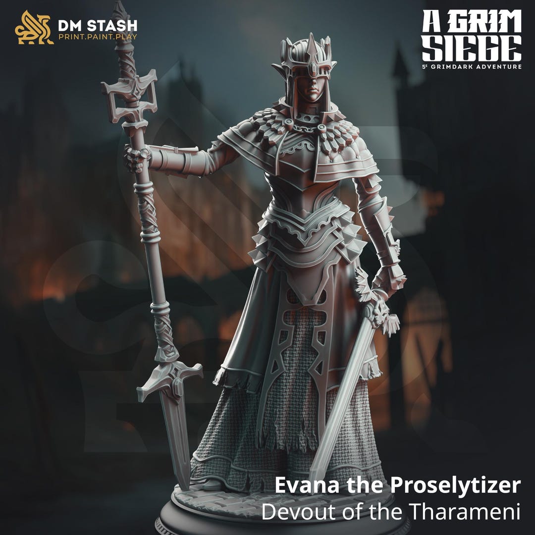 Half-elf War Maiden Cleric - Evana the Proselytizer by DM Stash - Etsy