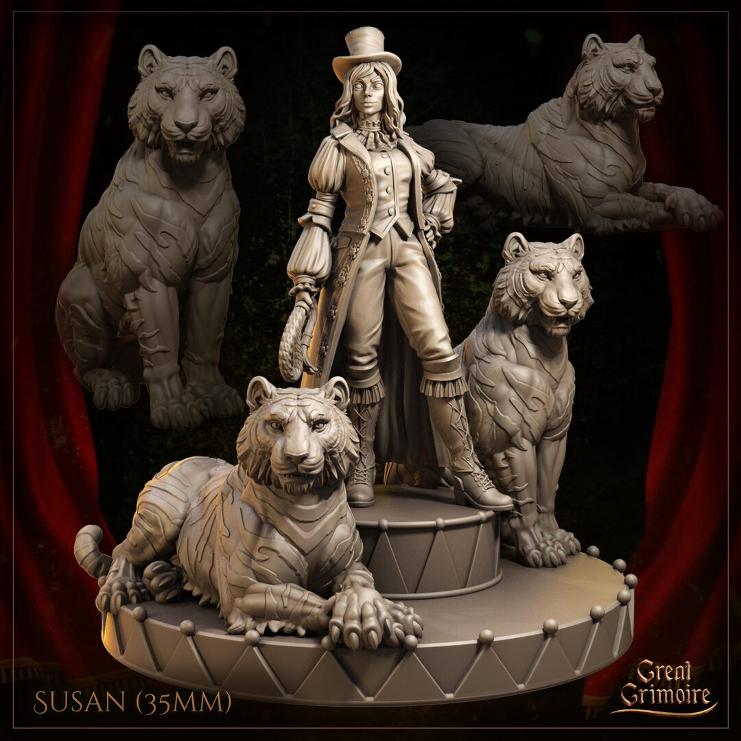 Susan and Her Tigers, Umbra and Lux by Great Grimoire - Etsy