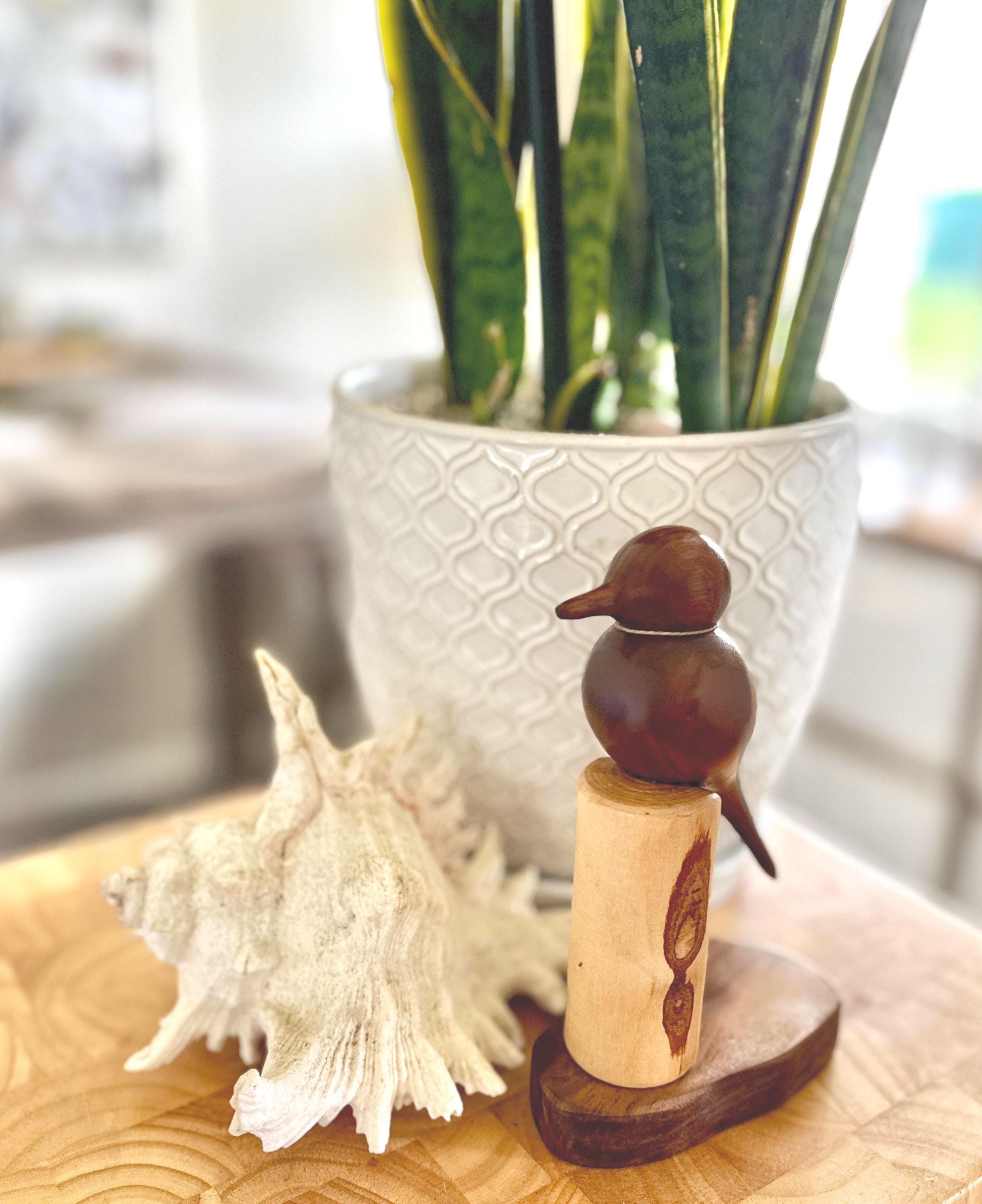 Hand Turned Black Walnut Bird Sculpture on Natural Branch - Etsy