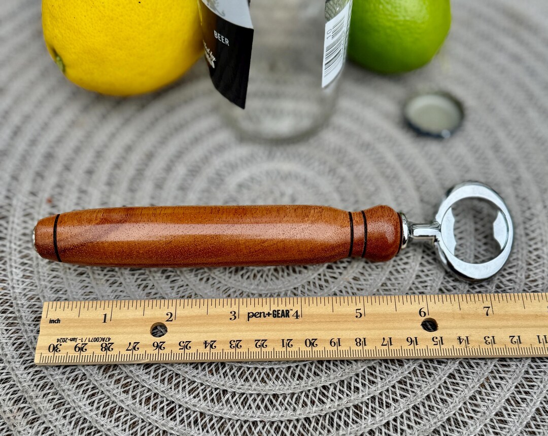 Hand Turned Solid Mahogany Bottle Opener - Etsy