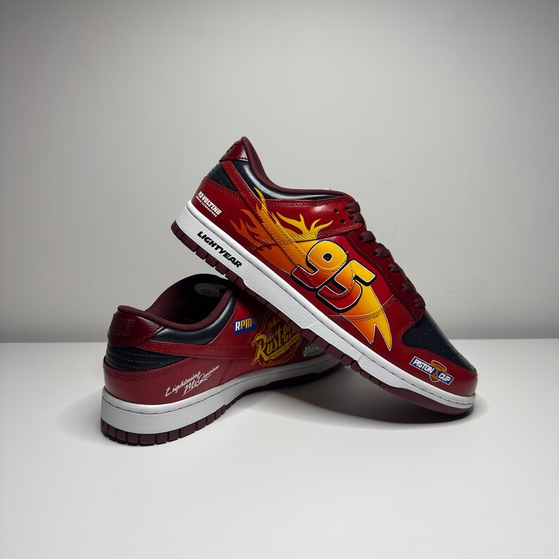 Custom Sneakers 'lightning Mcqueen' Cartoon Sneakers, Personalized ...