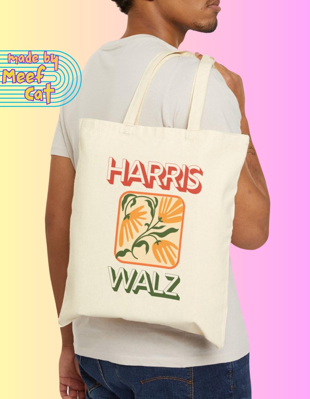 Kamala Harris Tim Walz Canvas Tote Bag Harris 2024 Election Vote for ...