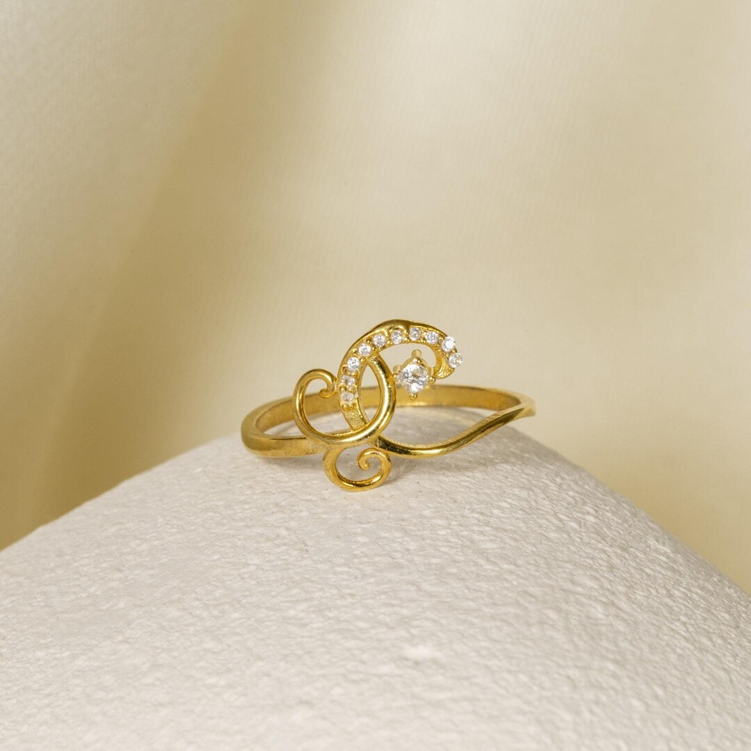 14K Solid Gold Curve of Wind Ring Gold Wind Ring Womens Stacking Band ...