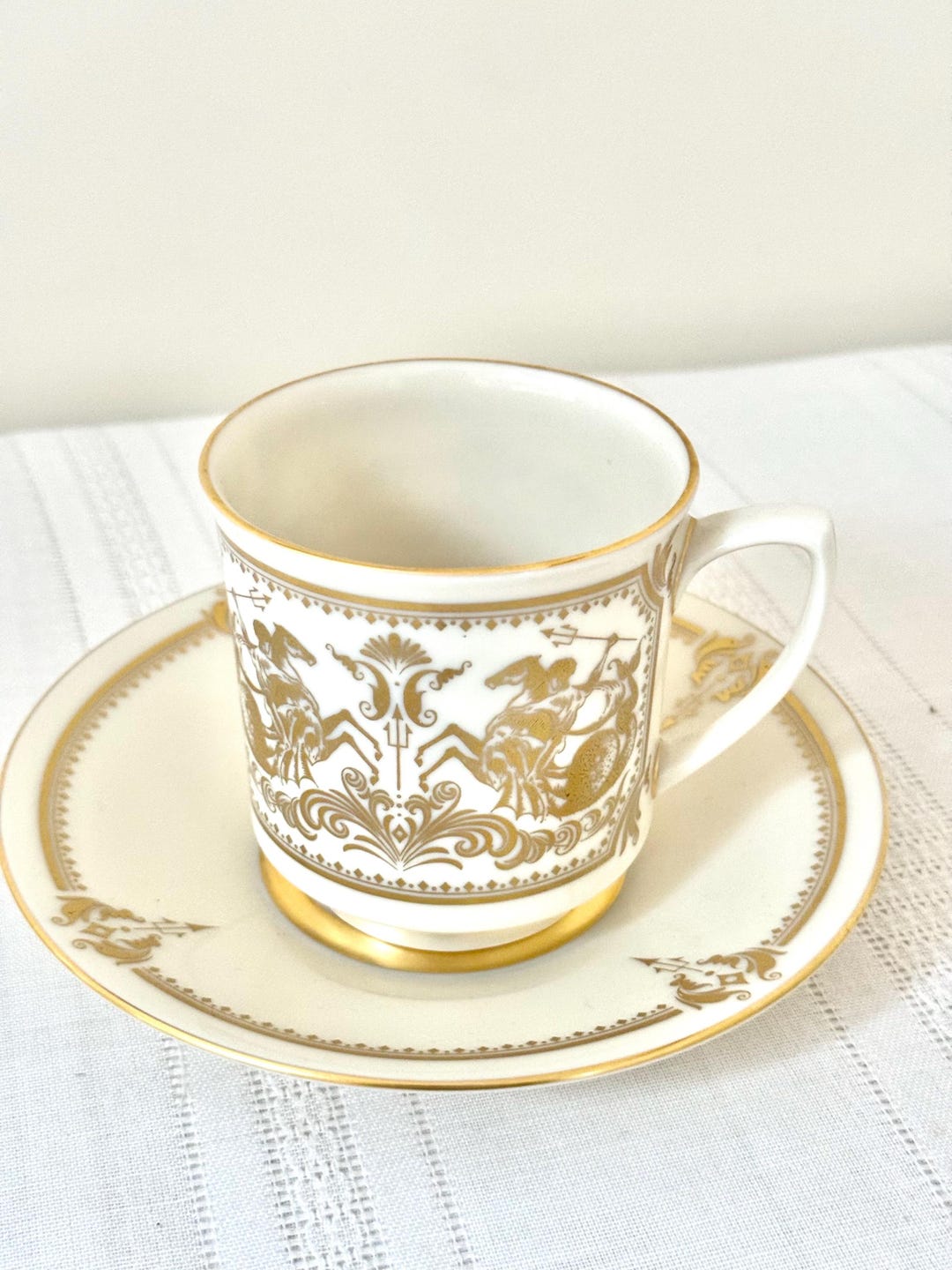 Vintage Lenox Kings Poseidon Tea Cup & Saucer Hand-painted 24K Gold - Etsy