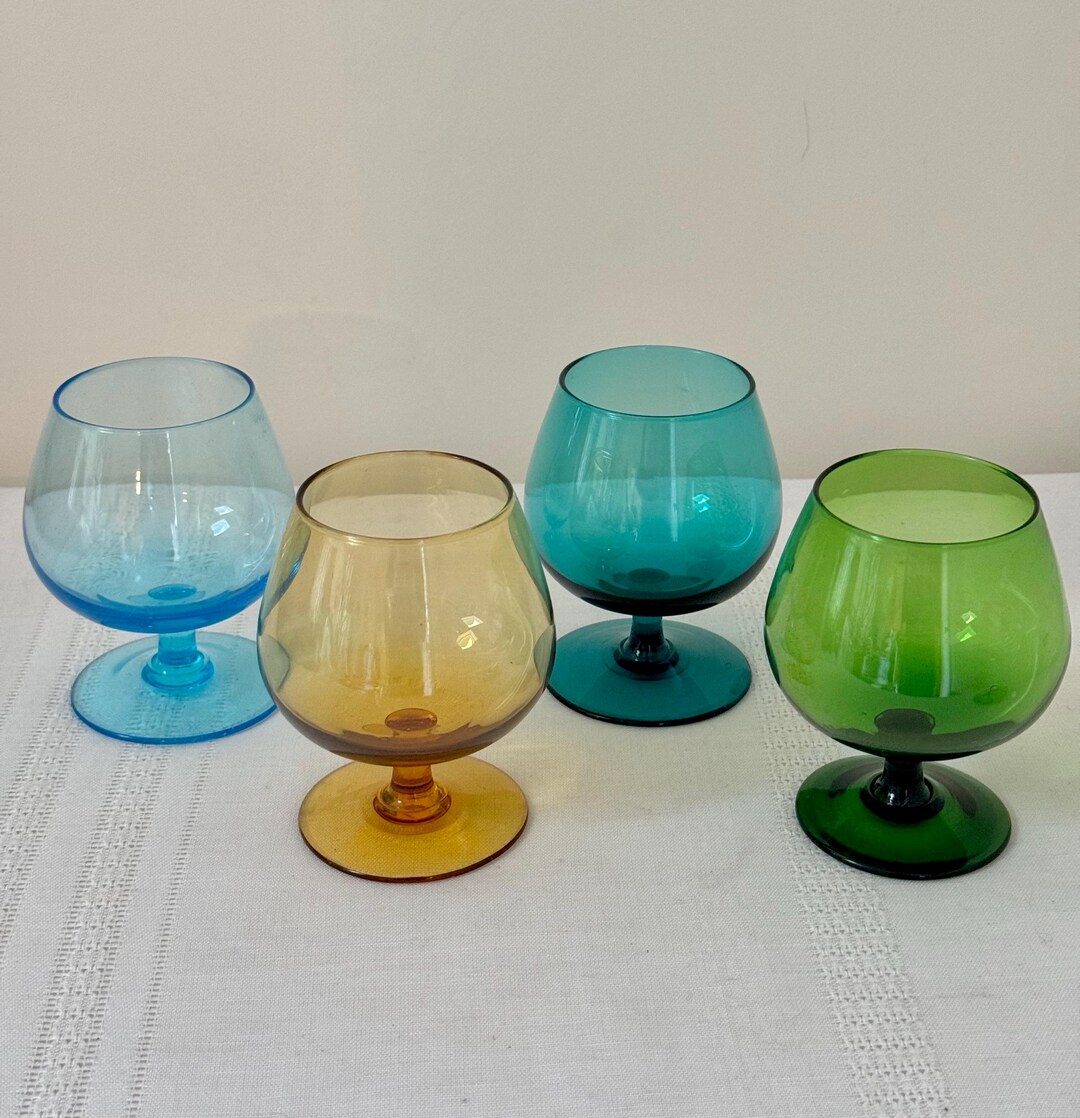 Vintage Midcentury Mini Cordial Glasses, Set of 4 Multicolor, Possibly ...