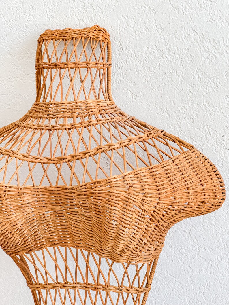 Vintage Wicker Rattan Mannequin Torso Wall Hanging Retro Shop Decor 21 ...
