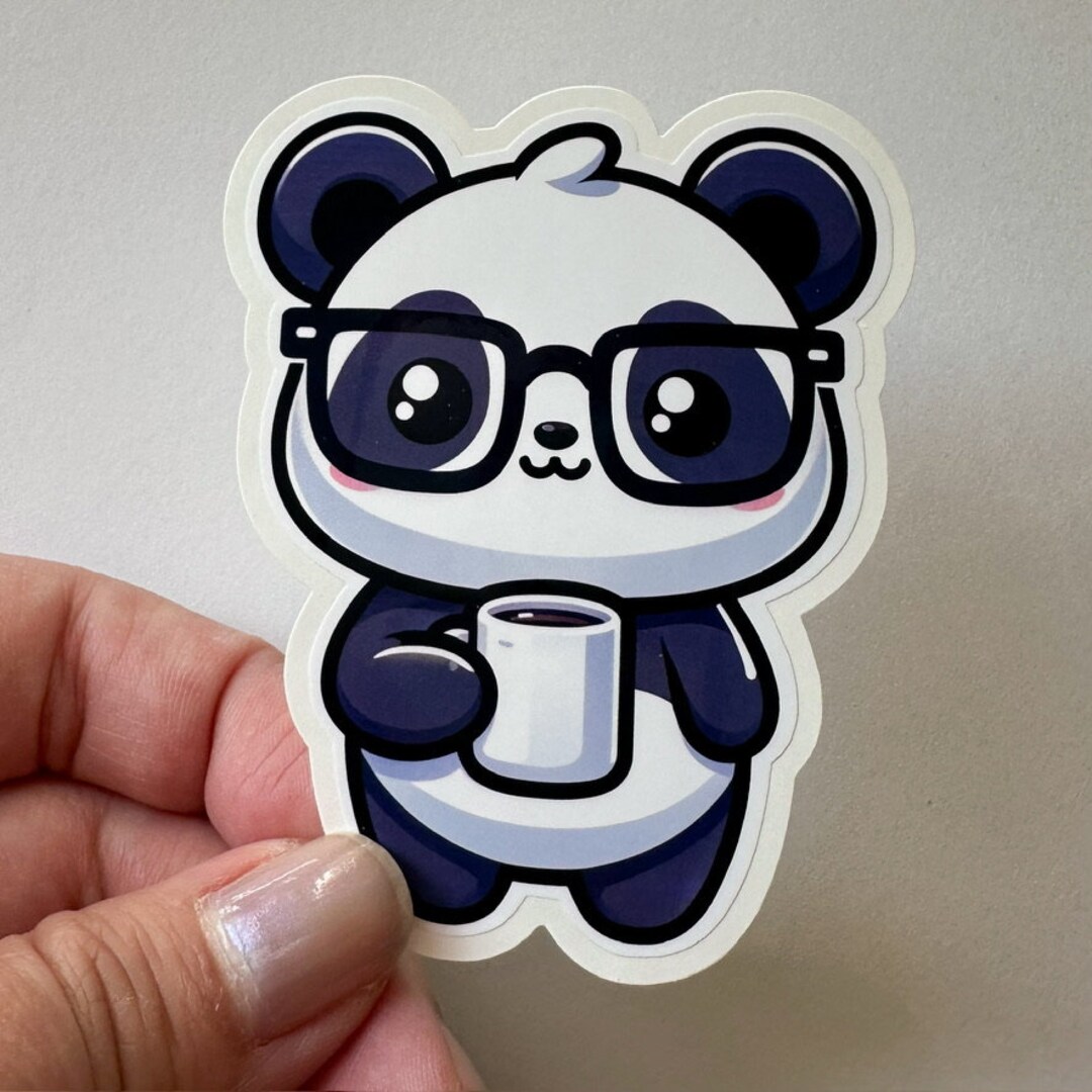 Cute Panda Sticker, for Laptops, Water Bottles, Notebooks, Phone, Cute ...