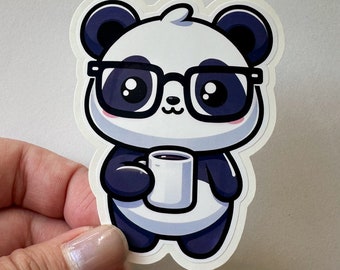 Hipster Red Panda Sticker, for Laptops, Water Bottles, Notebooks, Phone ...
