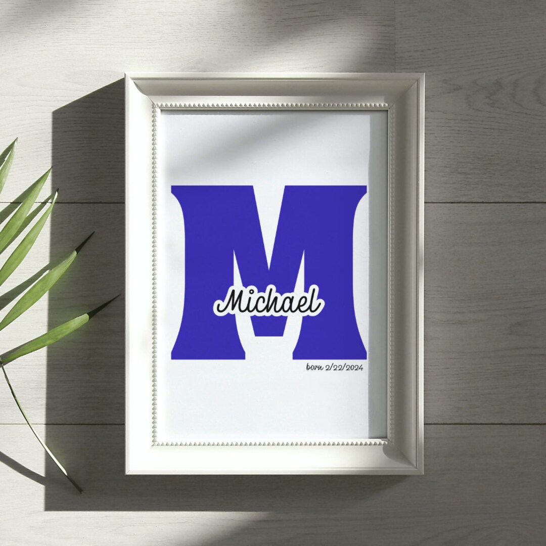 Custom Initial Print| Printable Name Sign| Personalized Name Print ...