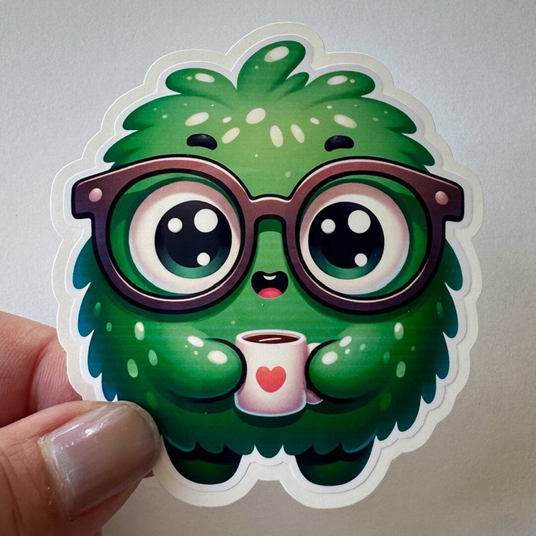 Green Fuzzy Monster Sticker, for Laptops, Water Bottles, Notebooks ...