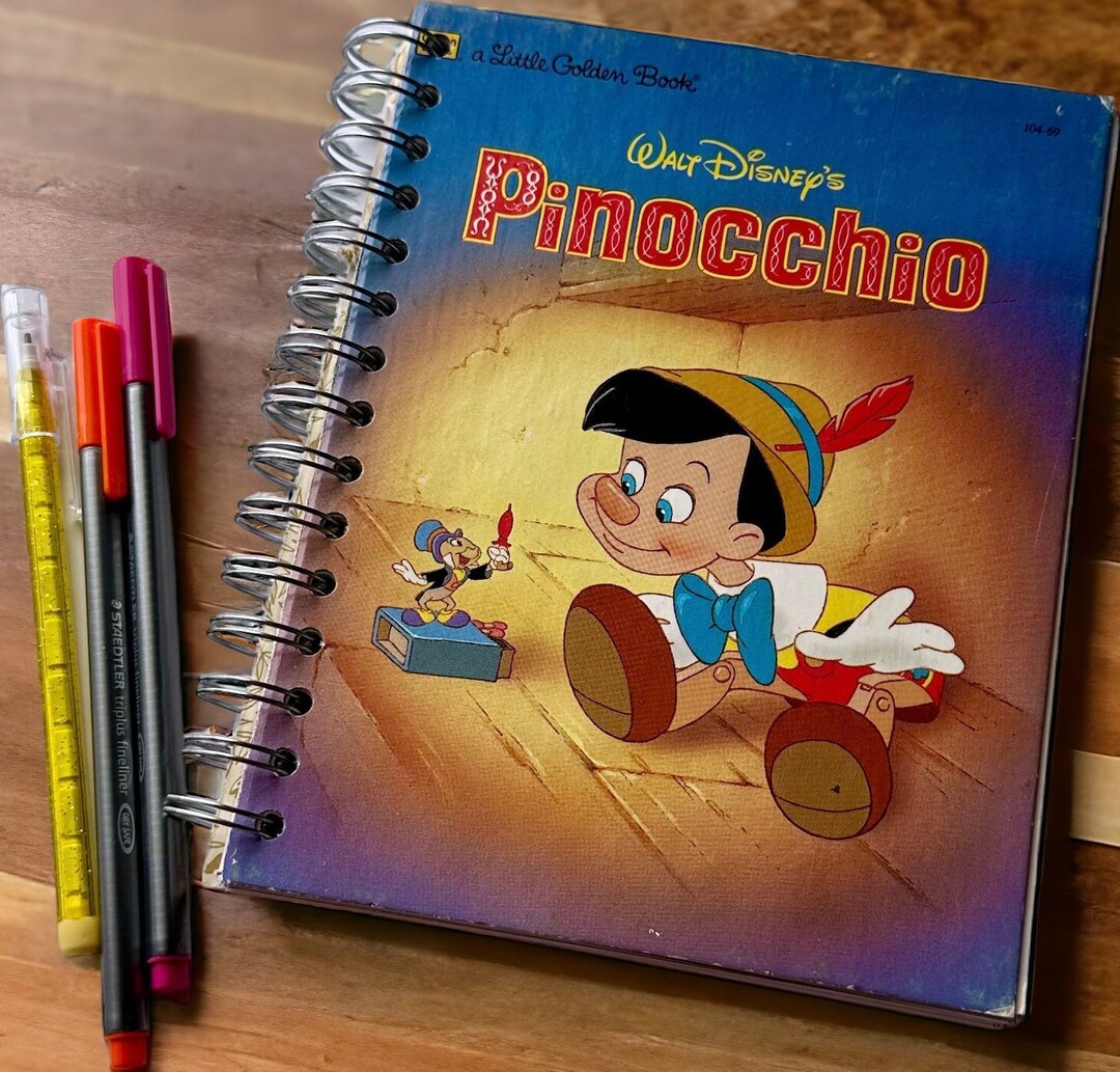 Eco-friendly Pinocchio Upcycled Journal Lined & Perfect for Creativity ...