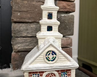 Vintage Light up Illuminated Church for Christmas Village Decorating ...