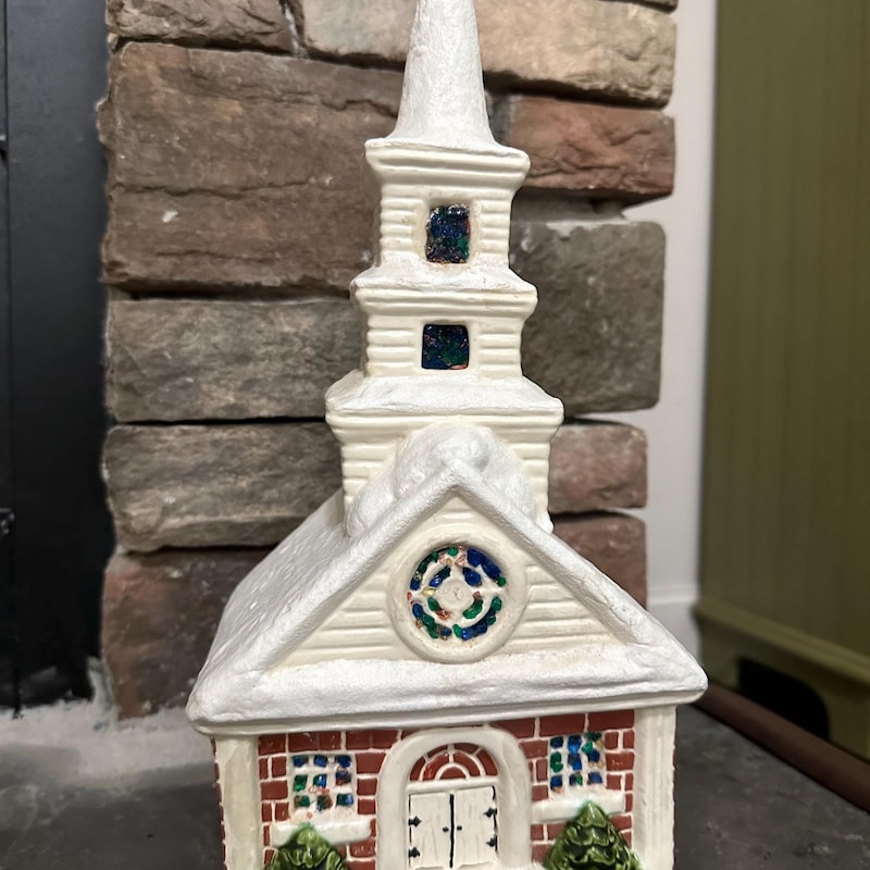Lighted Ceramic Church - Etsy