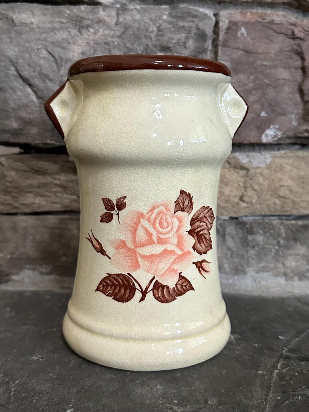 Vintage Boho Double Handle Milk Jug Ceramic Vase - Etsy