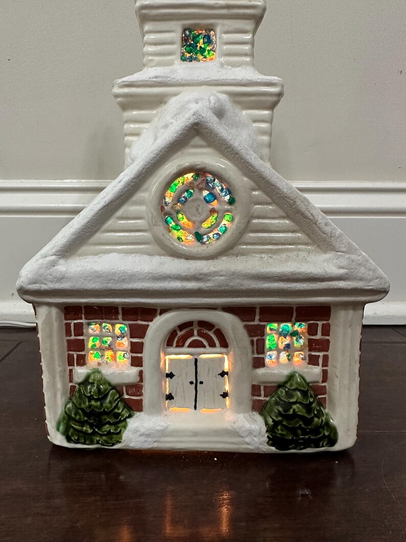 Vintage 1979 Handmade Light up Church - Etsy