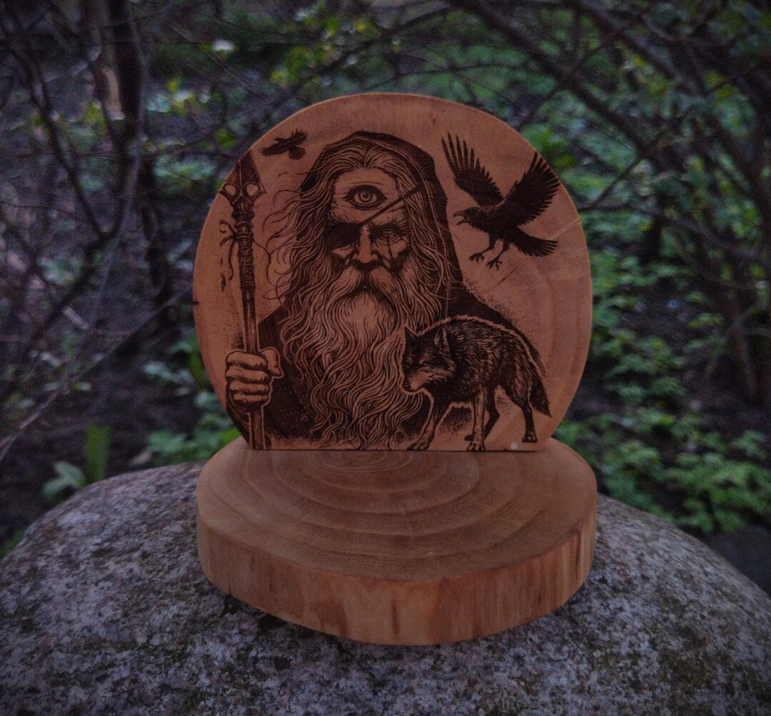 Odin: the Seer of Fate – Norse Pagan Wood Amulet - Etsy