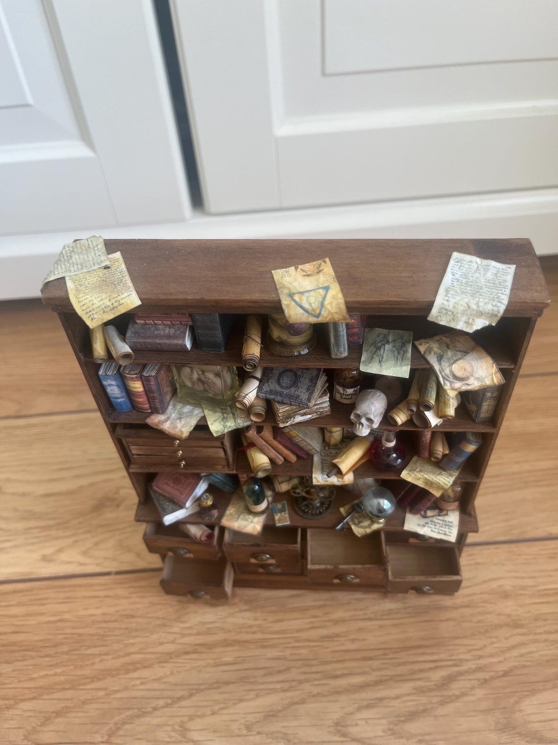 Miniature Dollhouse Alchemy Wizard Bookcase | Wooden 1:12 Books Potions ...