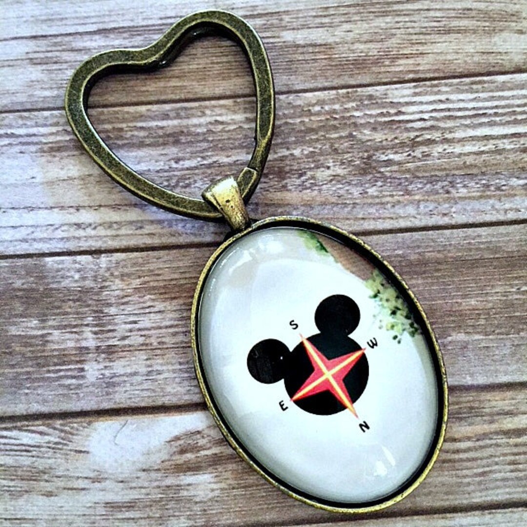 Disneyland Key Chain, Mickey Mouse, Compass Rose, Disneyland Map ...