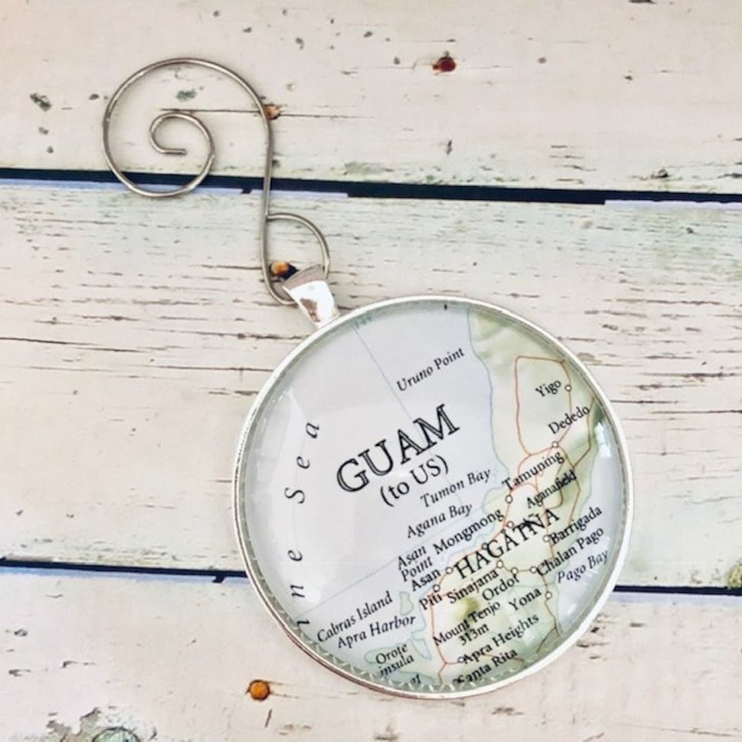 Guam Ornament, Hagaina, Map Ornament, Gift for Travelers, Travel Tree ...