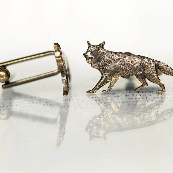 Wolf Cufflinks - Etsy