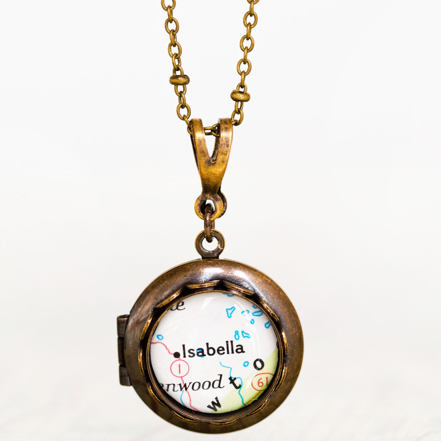 Custom Name Locket Necklace Vintage Map Locket New Mom | Etsy