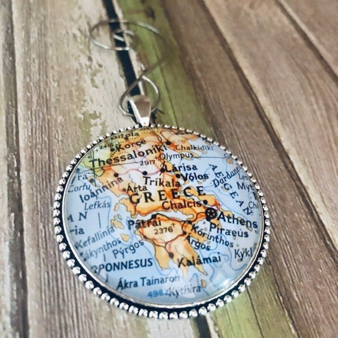 Greece Ornament, Greece, Vintage Map Ornament, Greek Ornament ...