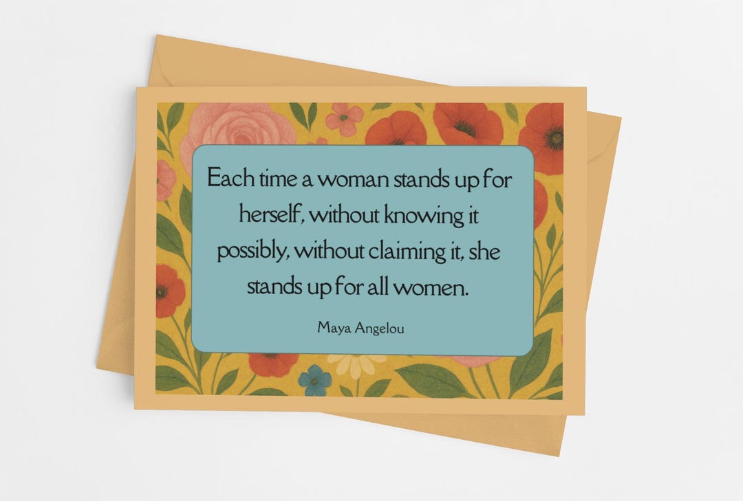 Maya Angelou Note Card, Maya Angelou Blank Card, Maya Angelou, Stand Up ...