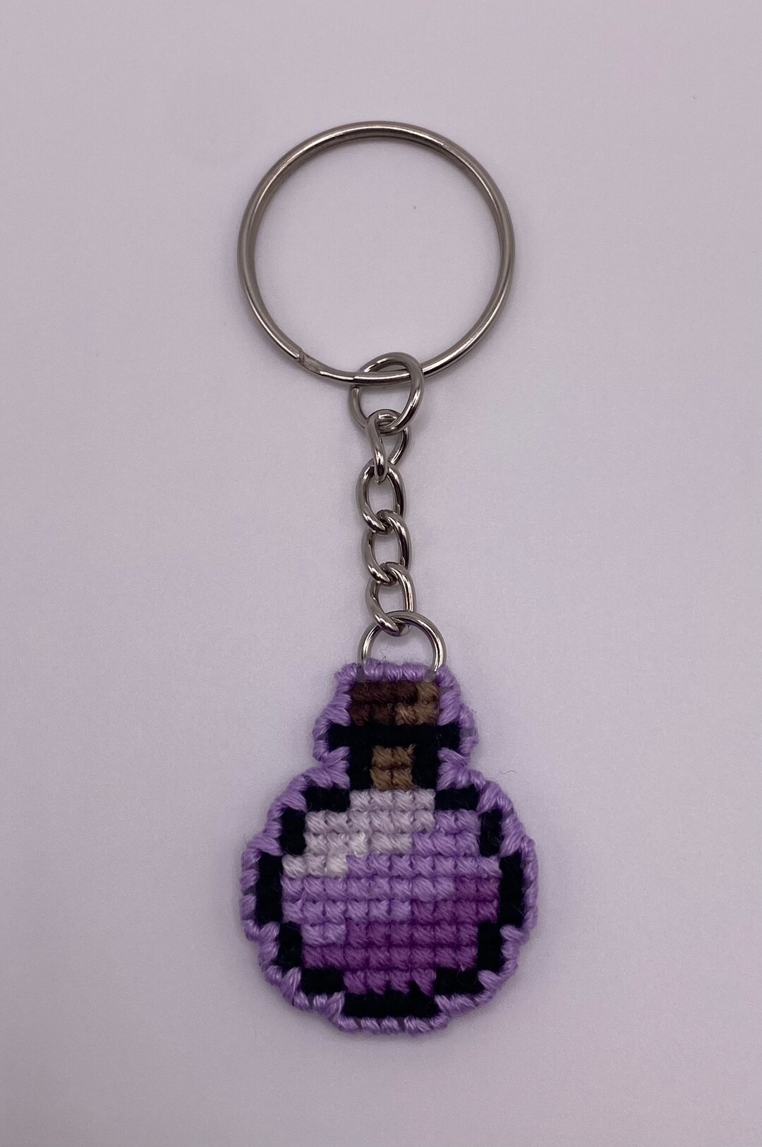 Potion Bottle Double Sided Cross Stitched Keychain - Etsy