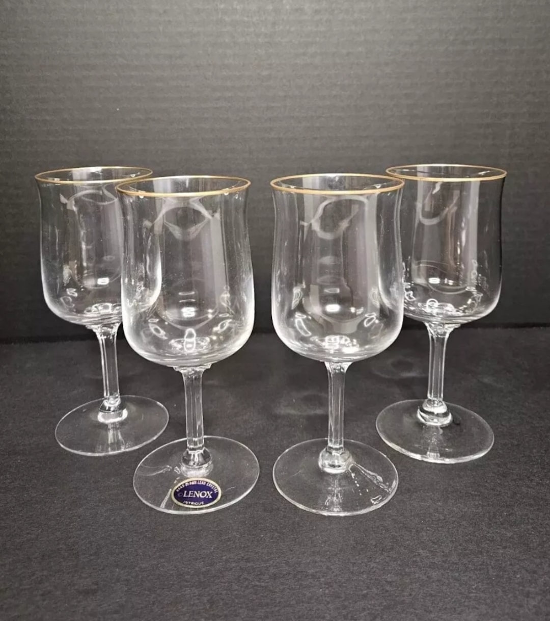 Lenox Crystal Intrigue Gold Trim Wine Glasses 6-1/4 Set of 4 - Etsy