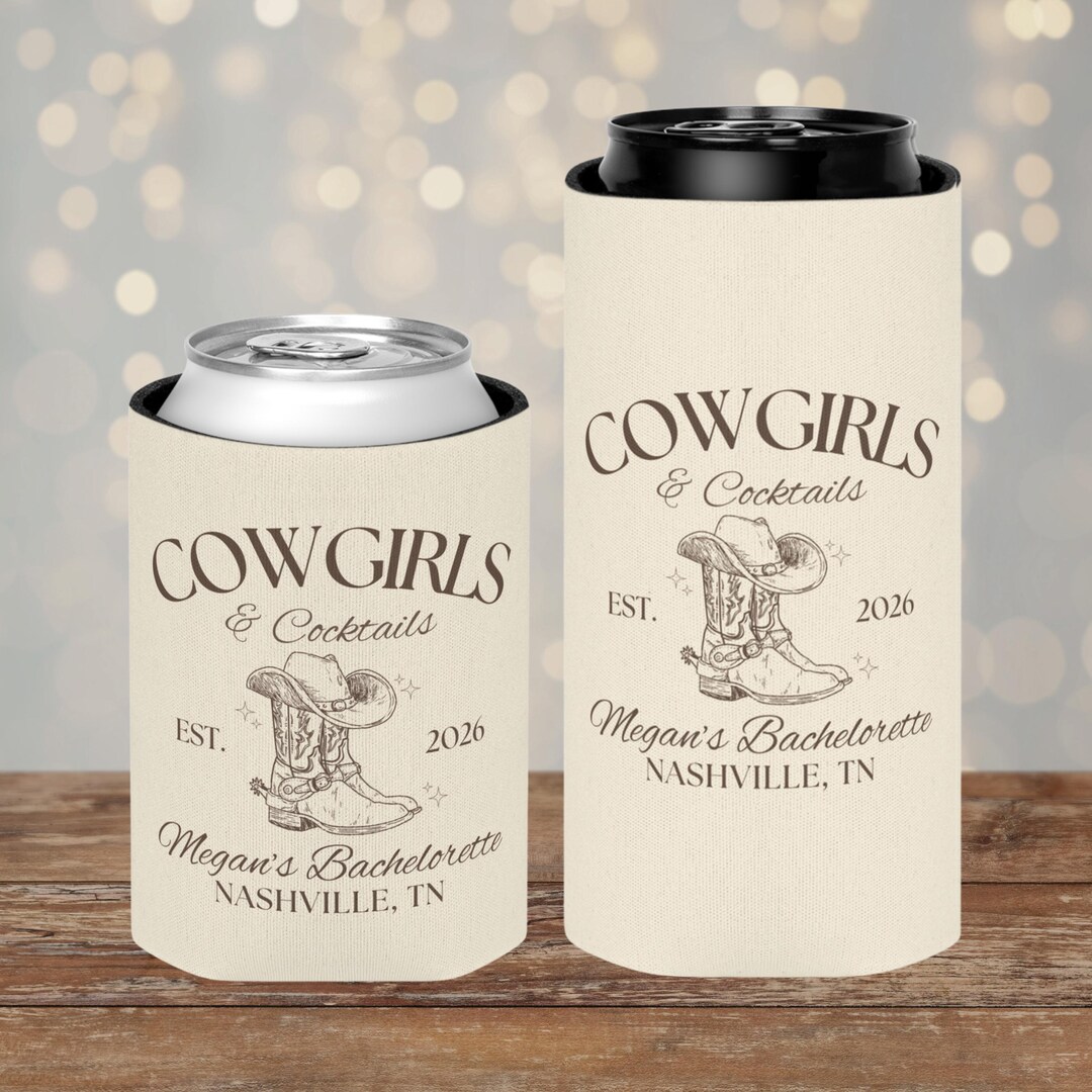Custom Cowgirls and Cocktails Can Cooler: Last Rodeo Bachelorette Party ...
