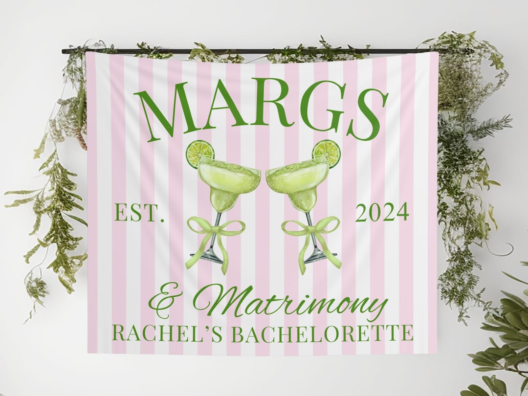 Custom Margs and Matrimony Tapestry Margaritas and Matrimony Banner ...