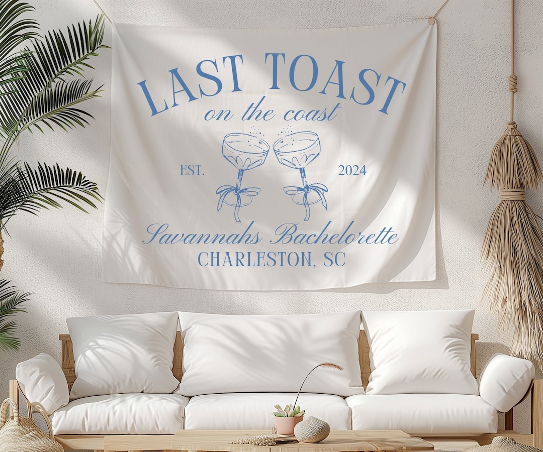 Custom Beach Bachelorette Party Banner: Last Toast on the Coast ...