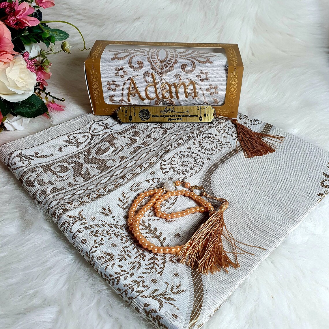 Darkblue Prayer Mat Quran Yaseen Gift Set Islamic Prayer Rugs Great ...