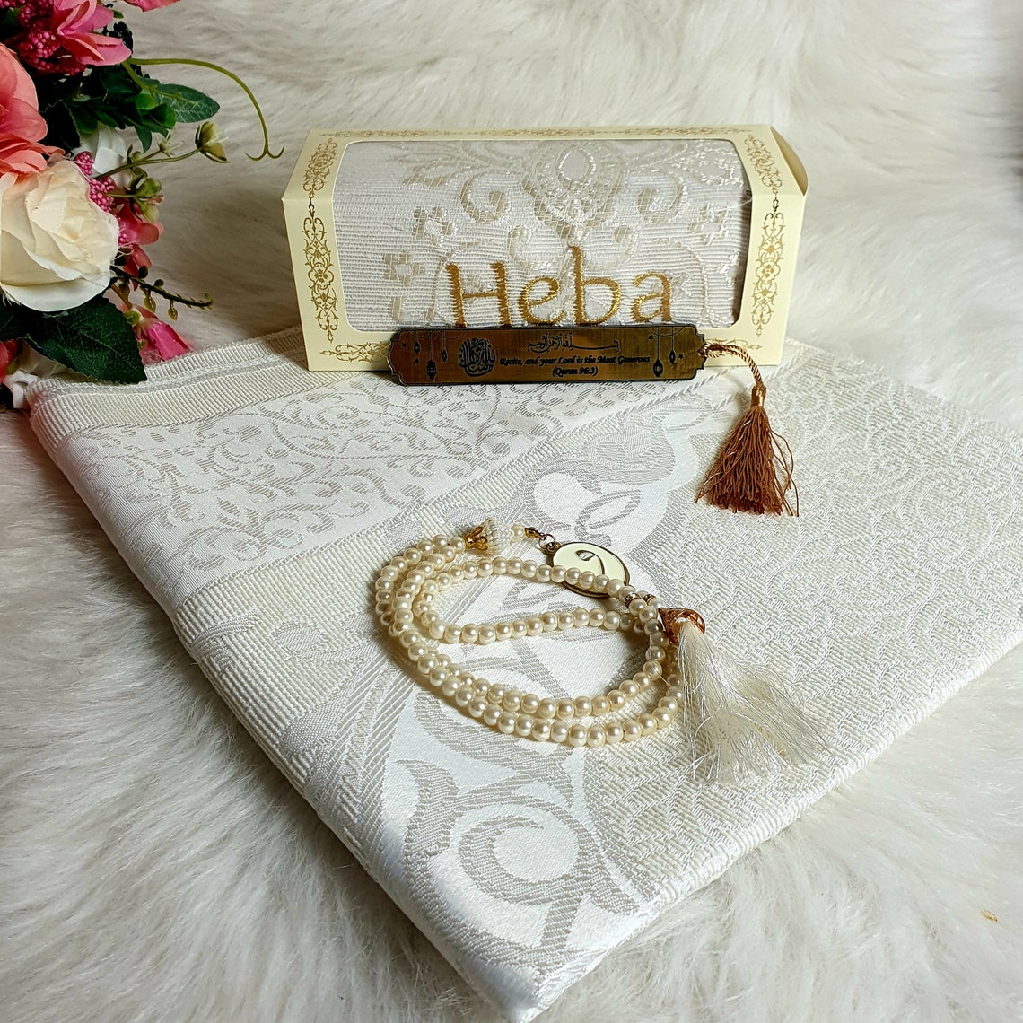 Darkblue Prayer Mat Quran Yaseen Gift Set Islamic Prayer Rugs Great ...