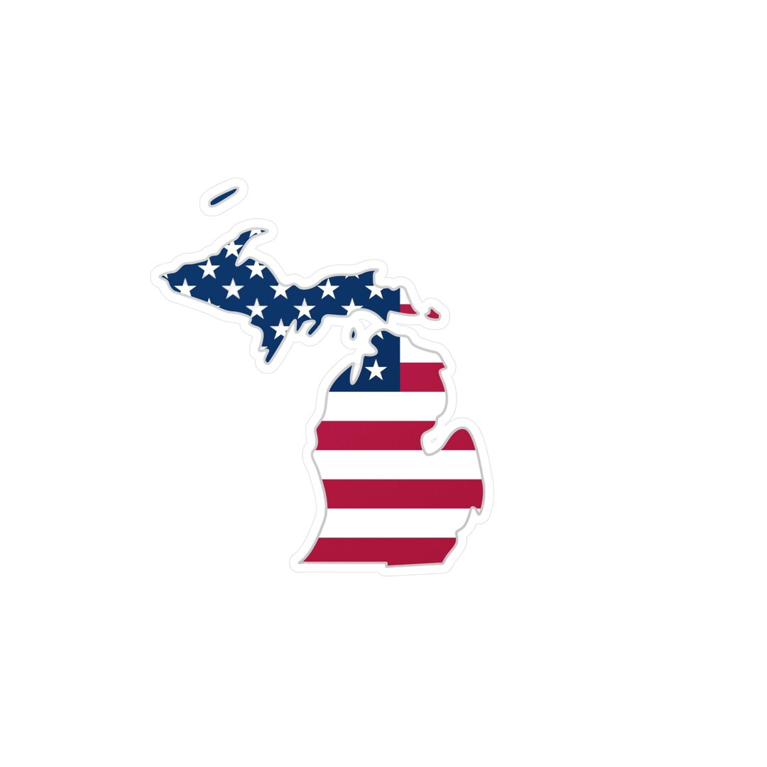 American Michigan Mitten American Flag Vinyl Decal - Etsy