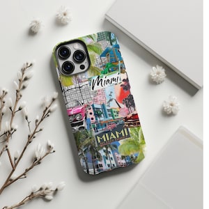 Miami Florida Phone Case, Tropical Summer Palm Trees Aesthetic iPhone ...
