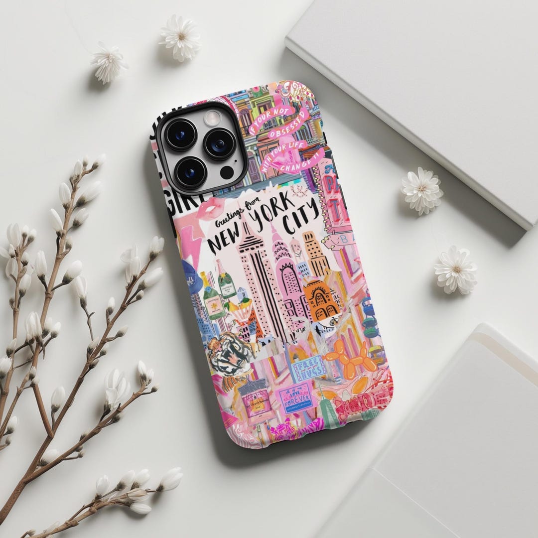 NYC Collage Phone Case, New York City Landmarks Cover - Etsy