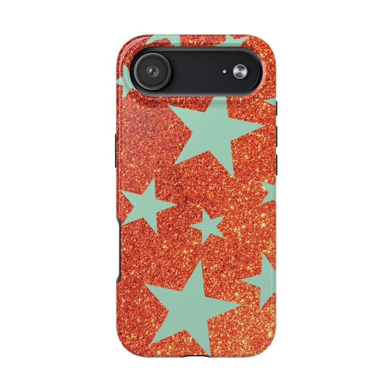 Orange Glitter Stars iPhone Case: Trendy Sparkle Cover - Etsy