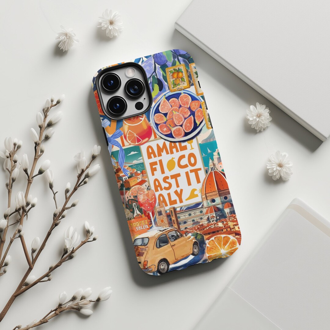 Amalfi Coast Collage Phone Case, Italian Summer Theme Aesthetic iPhone 15 14 13 12 11 Pro Max ...