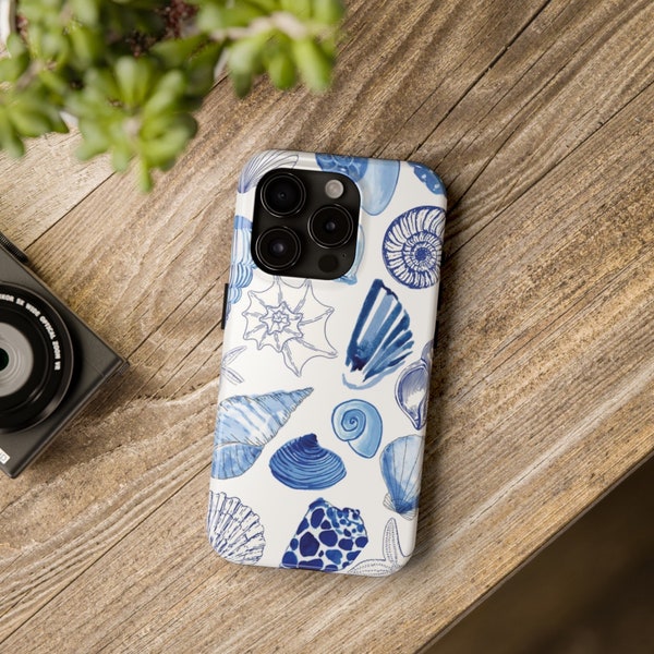Cute Blue Seashell Phone Case - Etsy